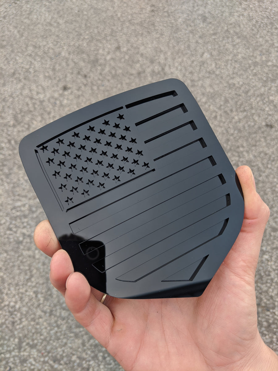 American Flag Badge by Ikonic Badges - 3" (Multiple Vehicles) - Black ...