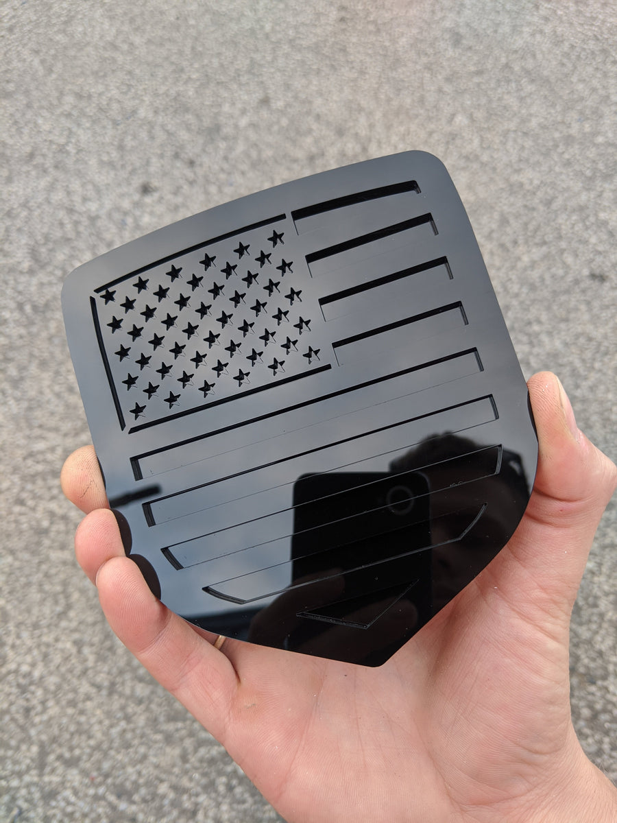 American Flag Badge by Ikonic Badges - 3" (Multiple Vehicles) - Black ...