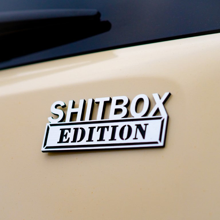 Shitbox Edition Badge - Brushed Silver and Gloss Black - Tape Backing ...