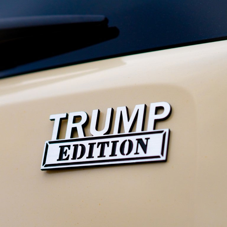 Trump Edition Badge - Brushed Silver and Gloss Black - Tape Backing ...