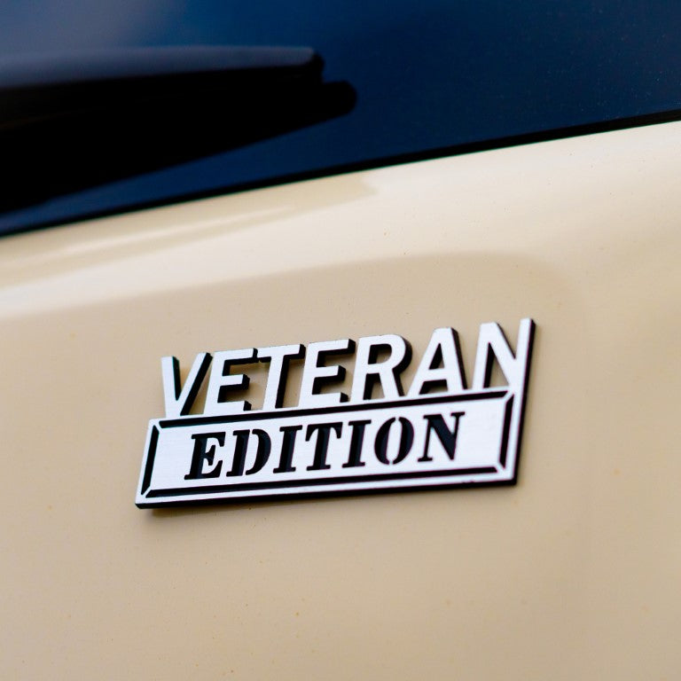 Veteran Edition Badge - Brushed Silver and Gloss Black - Tape Backing ...